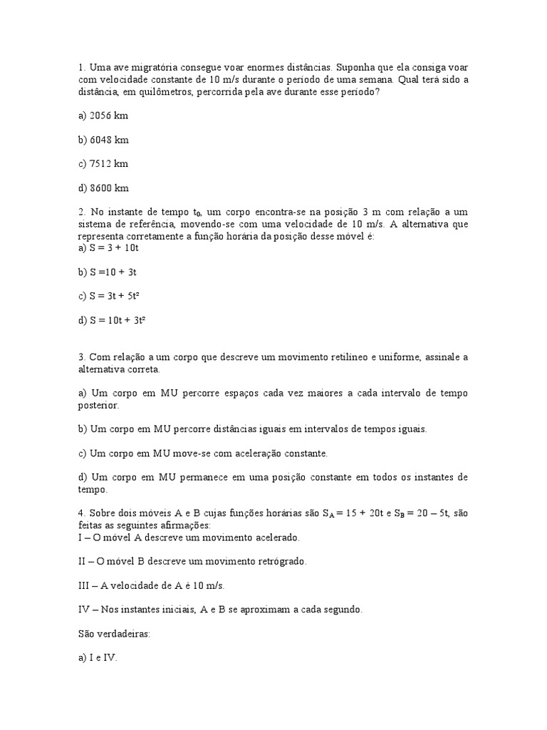 Simulado 1 Ano | PDF