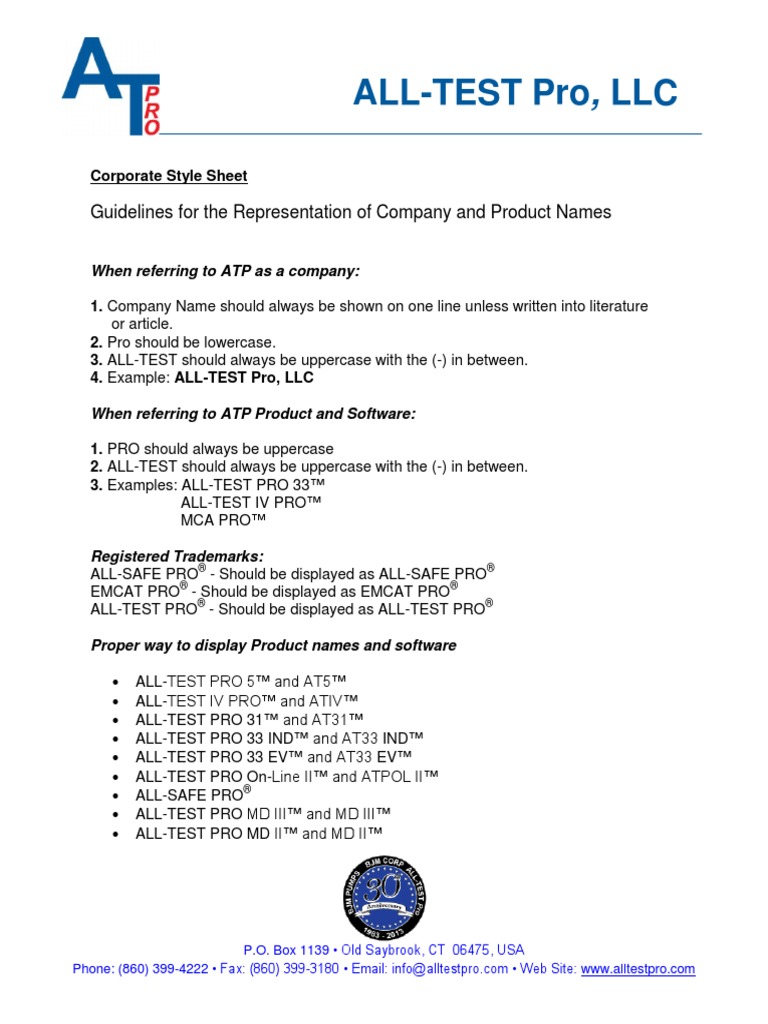 ATP Style Sheet For Distributors | PDF