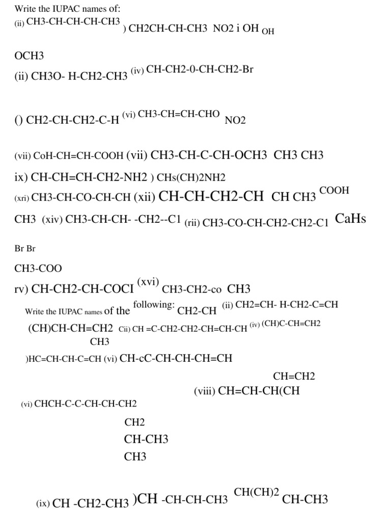 IUPAC Naming Practice for Students | PDF