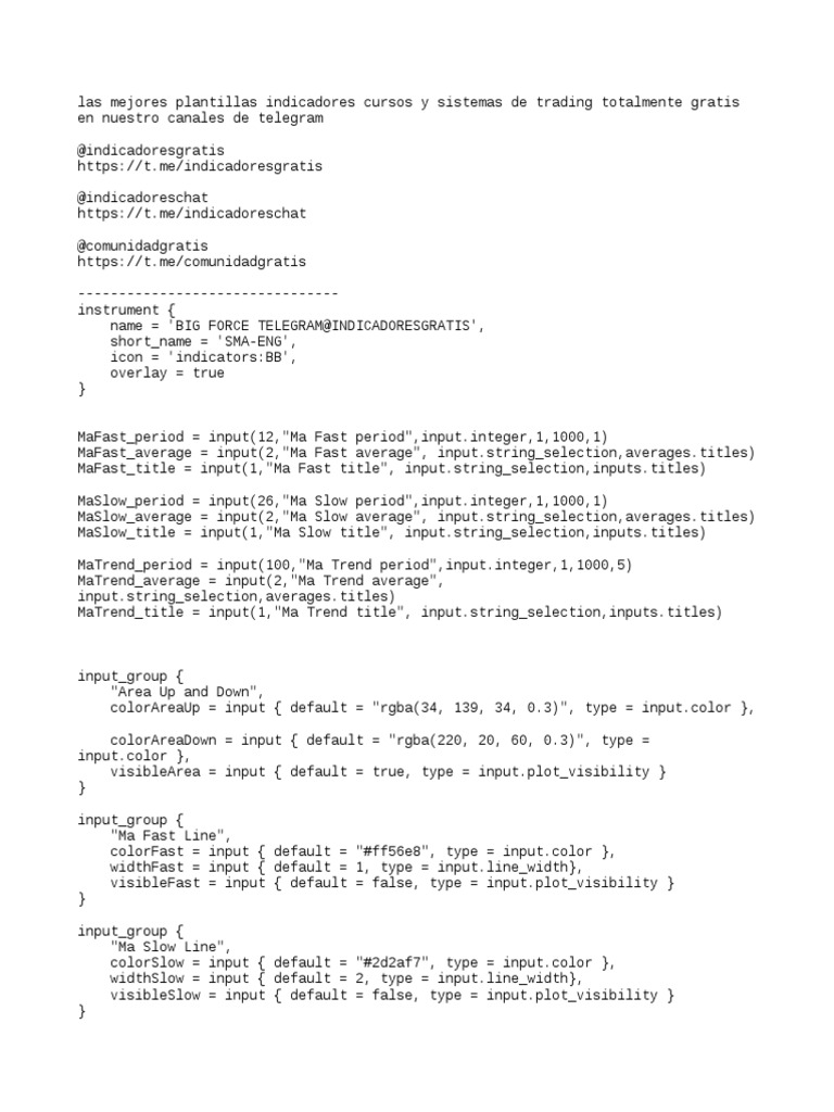 Script Force Telegram@Indicadoresgratis | PDF | Computers | Technology ...