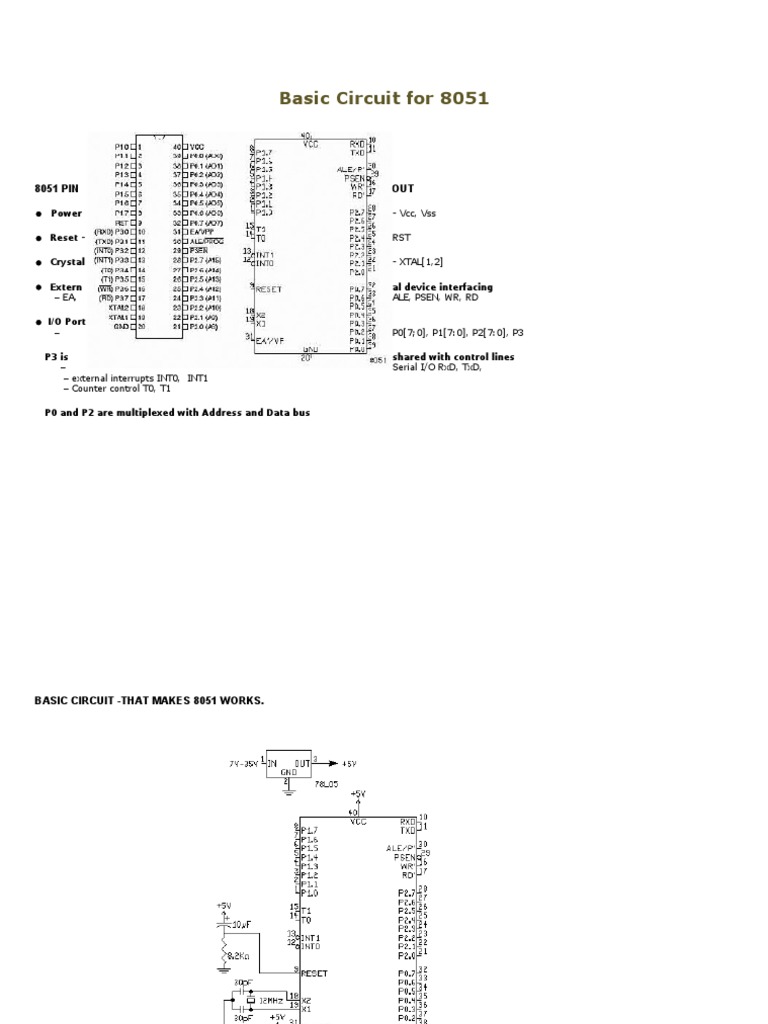 Basic Circuit For 8051 | PDF | Manufactured Goods | Computer Hardware
