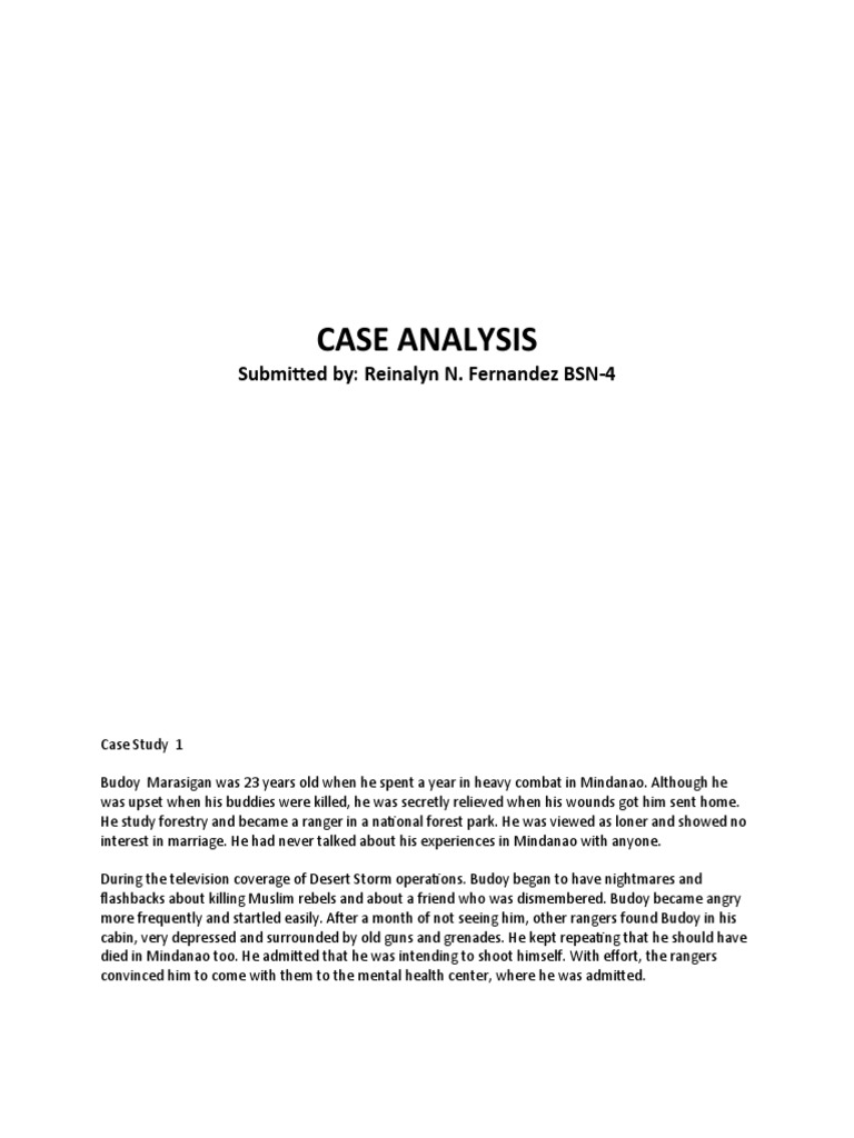 Case Analysis | PDF | Grief | Psychological Trauma