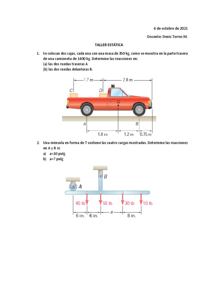 Taller Estática Corte 2docx | PDF