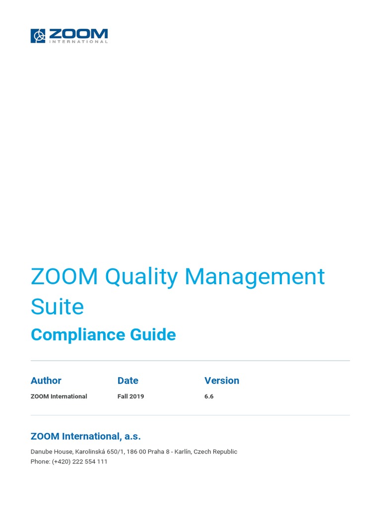 ZOOM Quality Management Suite: Compliance Guide | PDF | Payment Card ...