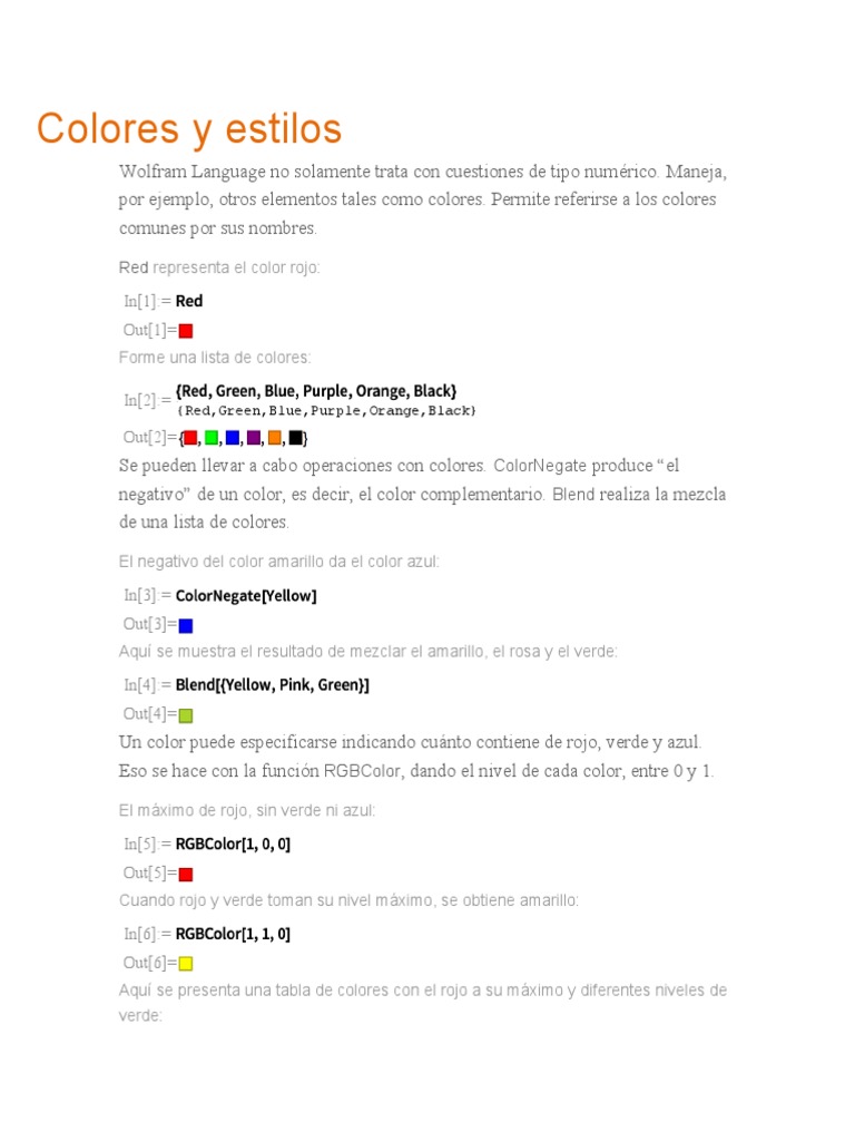Colores y Estilos | PDF | Color | Modelo de color Rgb