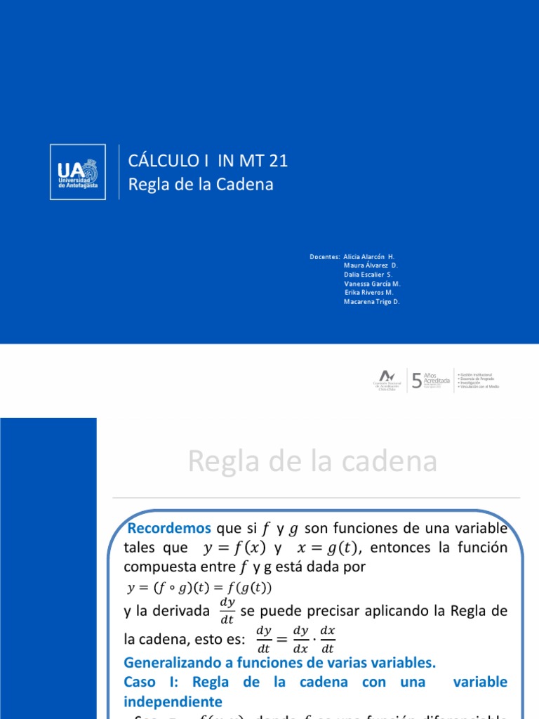 Regla de La Cadena | PDF | Derivado | Función (Matemáticas)