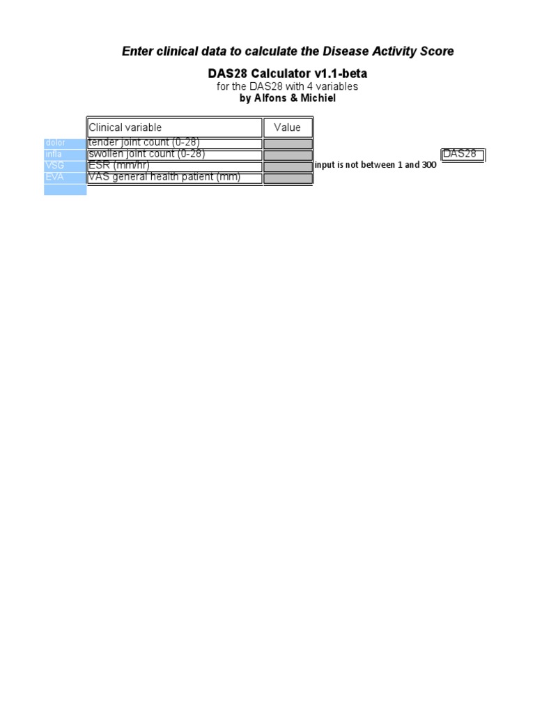 Formulas Del Das 28. VSG - PCR-TFG | PDF