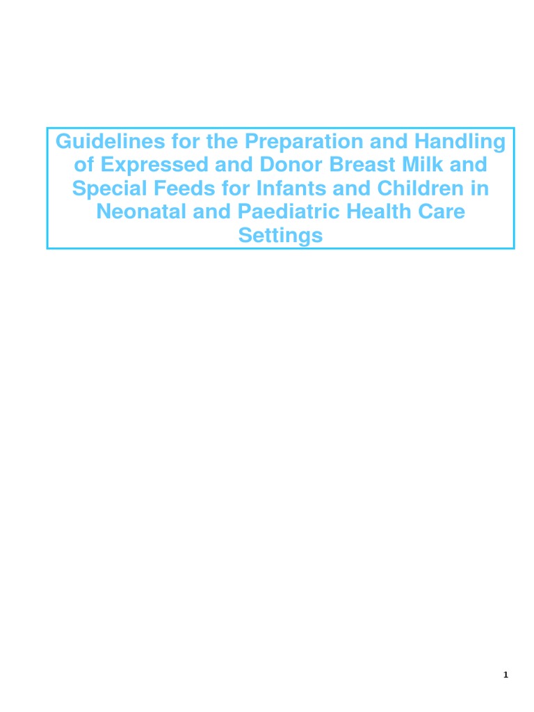 Sfu Guidelines | PDF | Breast Milk | Breastfeeding