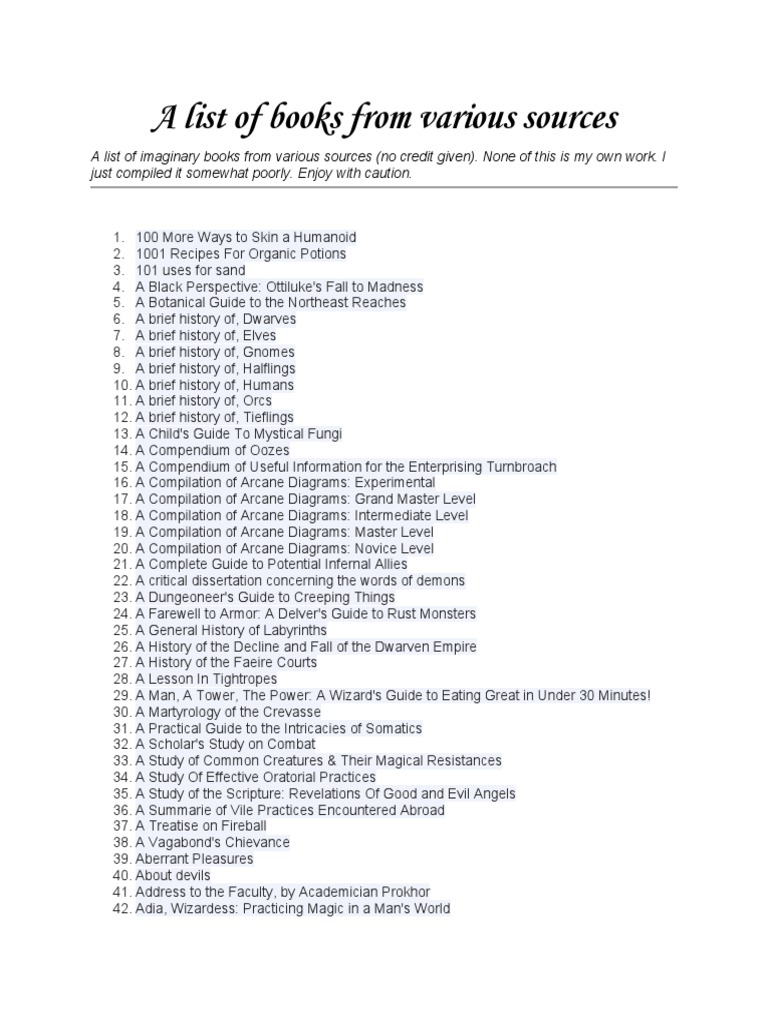 List of Truly Random Books (In Alphabetical Order) | PDF | Bookbinding