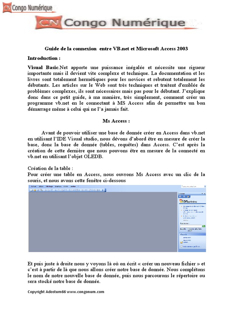 Tuto Access Pdf Microsoft Access Visual Basic