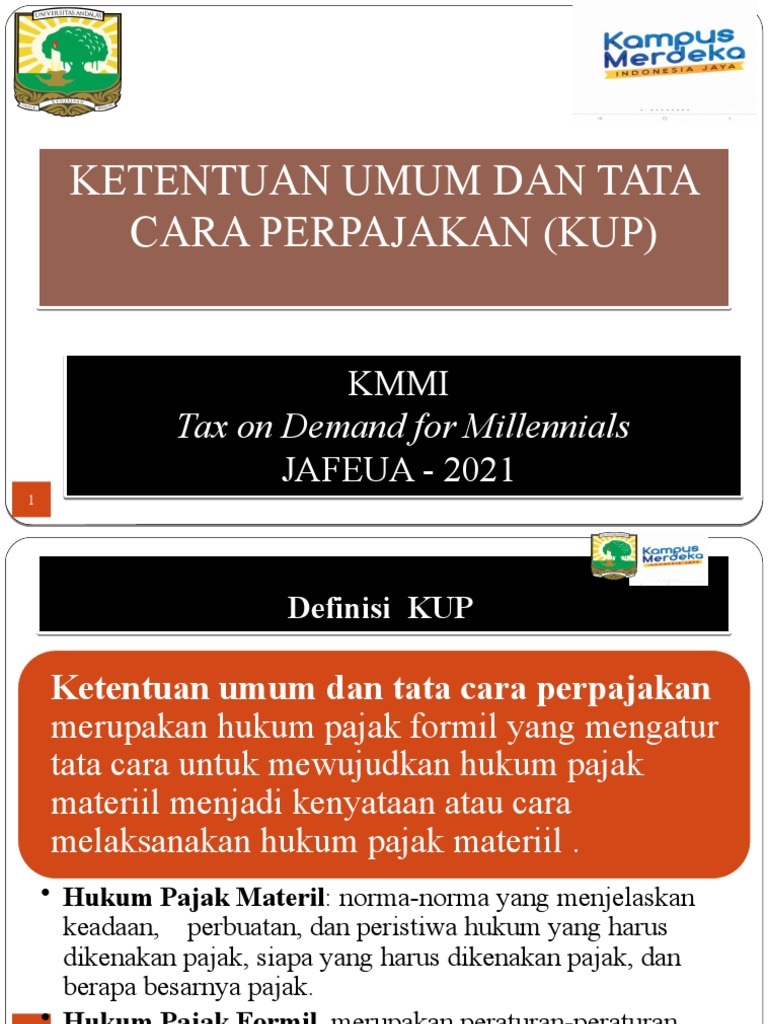 Materi 2 - Ketentuan Umum Dan Tata Cara Perpajakan (KUP) 1 | PDF