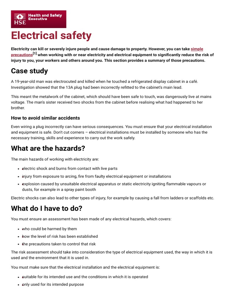 Electrical Safety: Case Study | PDF | Electrical Connector | Electrical ...