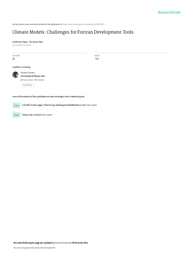Climate Models Challenges For Fortran Development Tools | PDF | Subroutine | Computer Programming