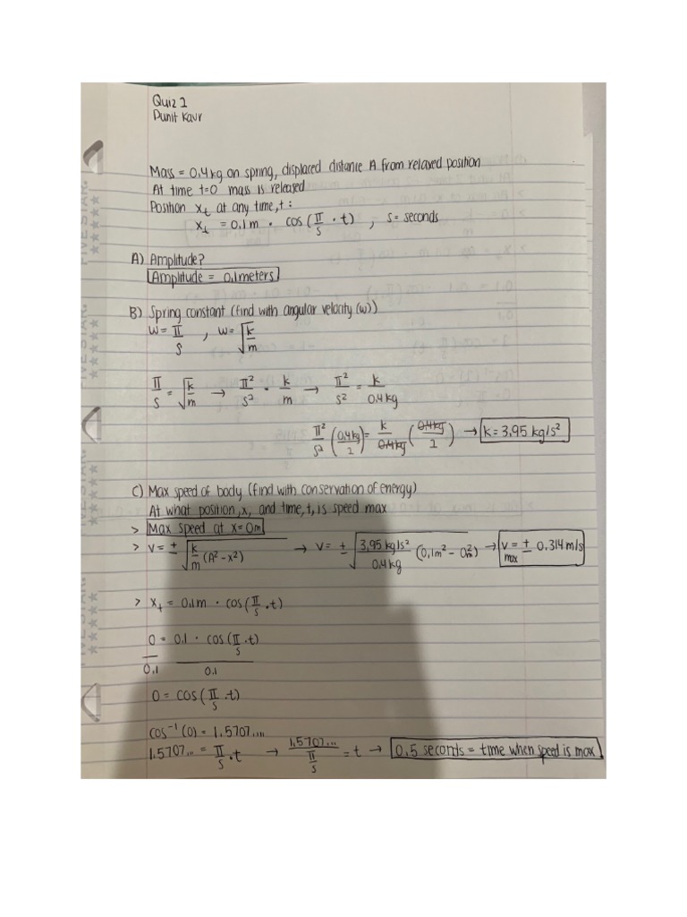 Physics 2a Quiz 1 | PDF