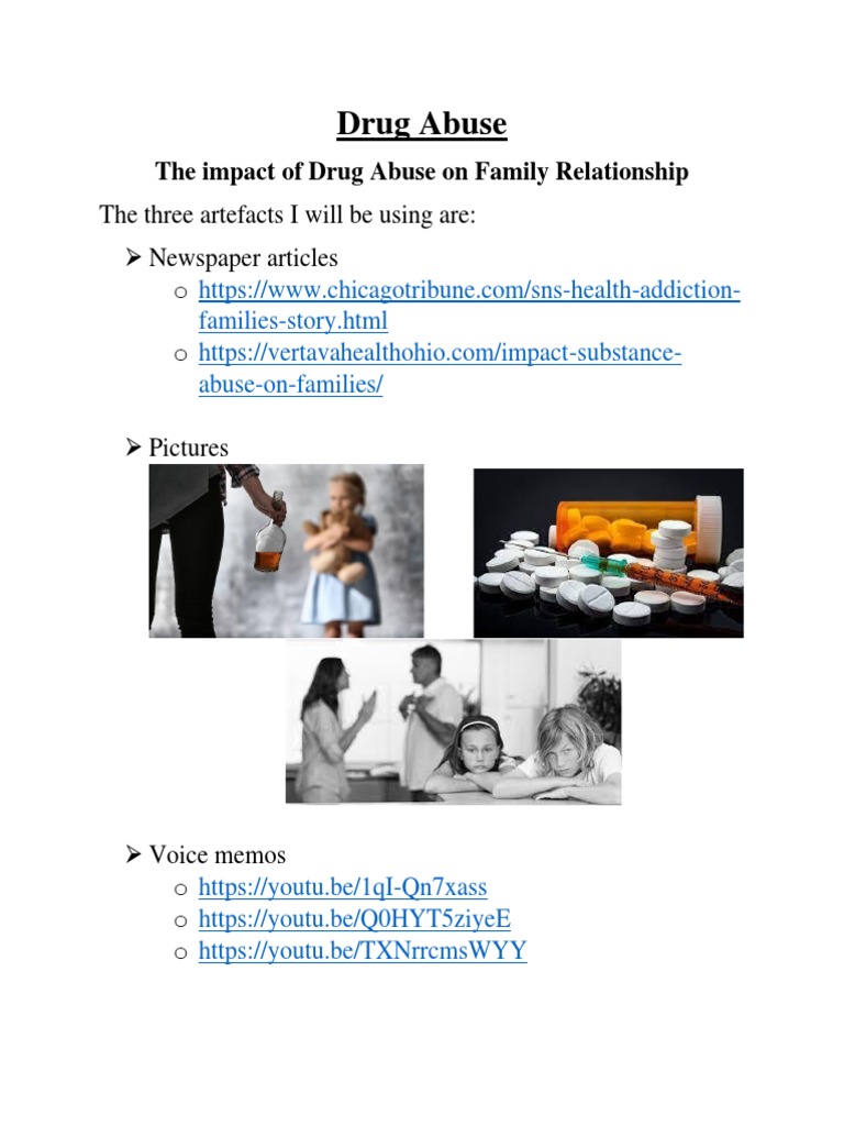 The Impact of Drug Abuse in Family RElationships (English SBA) | PDF