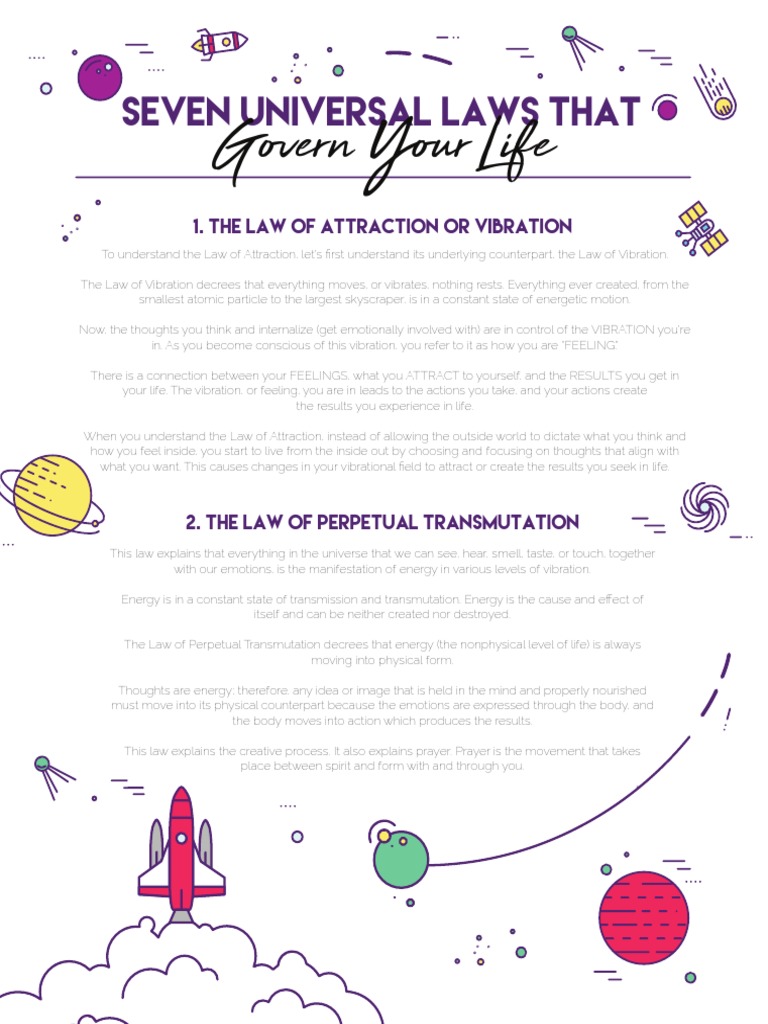 Seven Universal Laws That Govern Your Life | PDF | Feeling | Thought
