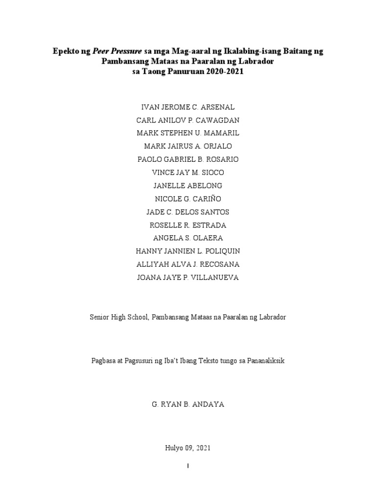 Pahinang Preliminari | PDF