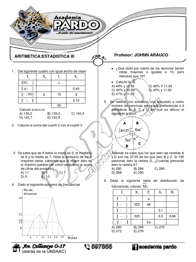 Estadistica Iii P.O | PDF | Estadísticas Estadistica Iii P.O | PDF | Estadísticas