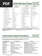 Excel Shortcuts - Training The Street | PDF