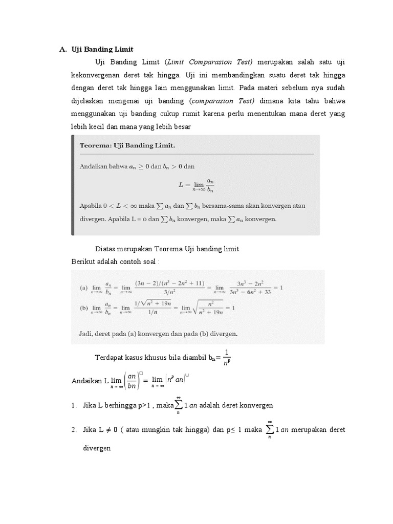 Uji Banding Limit, Uji Rasio, Uji Deret Berganti Tanda | PDF