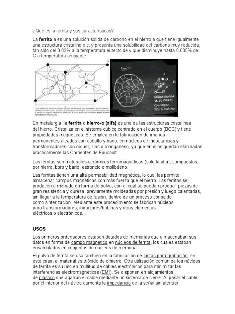 Las Ferritas | PDF | Química | Ingenieria Eléctrica