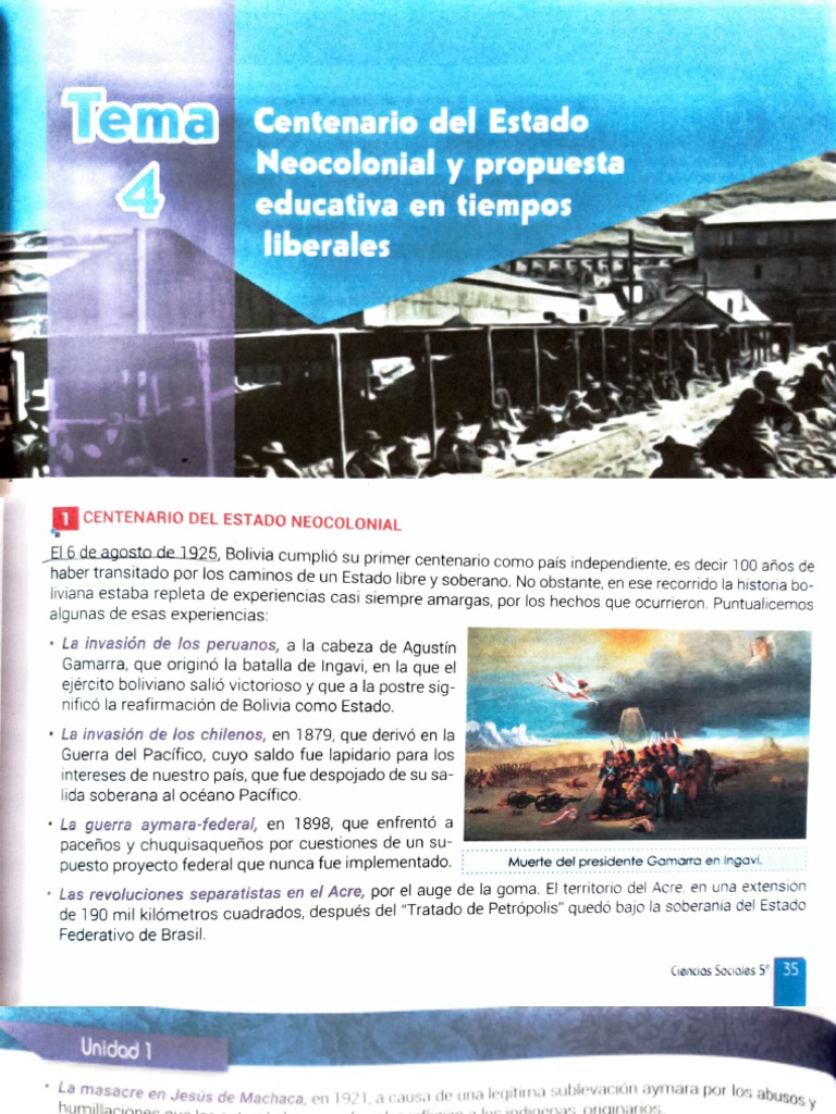 Tema#20 CENTENARIO DEL ESTADO NEOCOLONIAL | PDF | Bolivia | Pedagogía