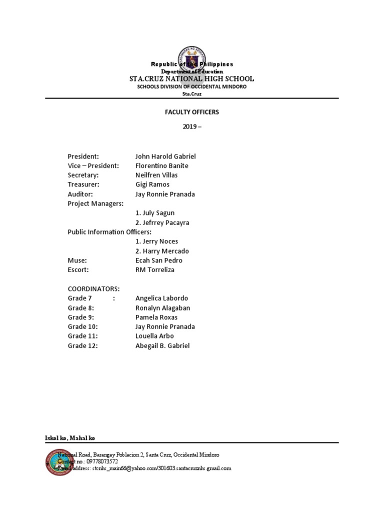Faculty Officers | PDF