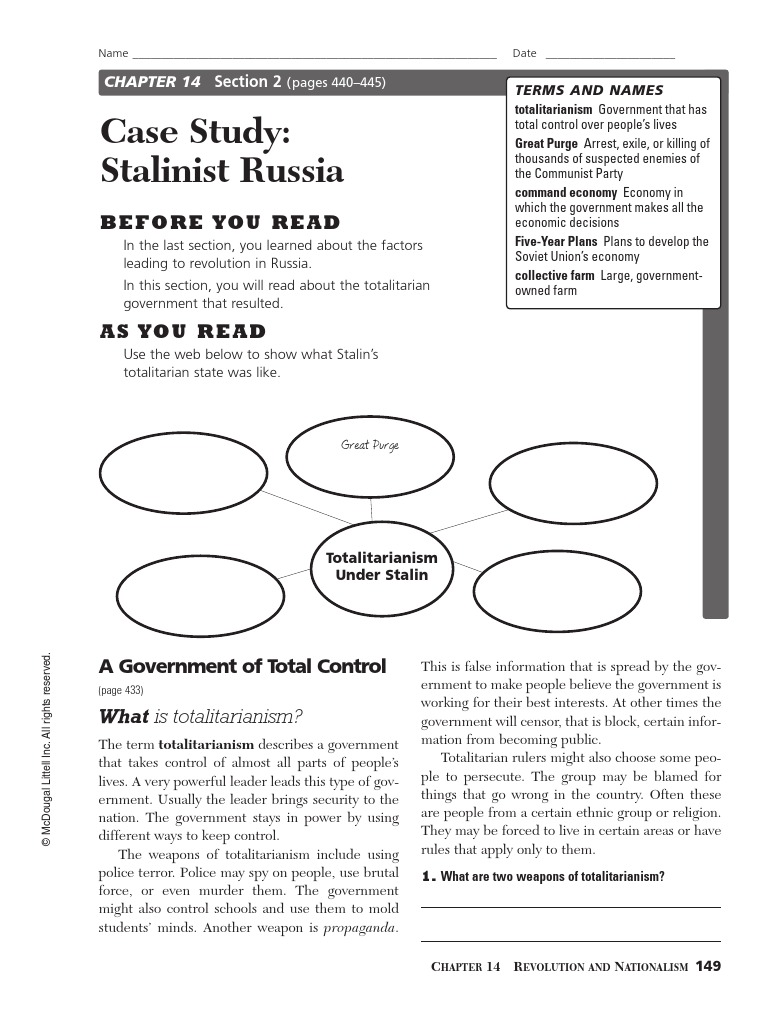Case Study: Stalinist Russia: Before You Read | PDF | Joseph Stalin ...
