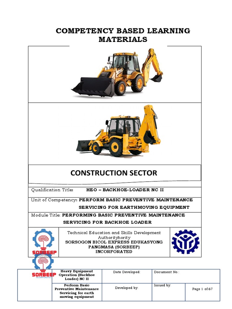 CBLM Backhoe Loader Unit 2 Lo1docx Compress | PDF | Internal Combustion ...