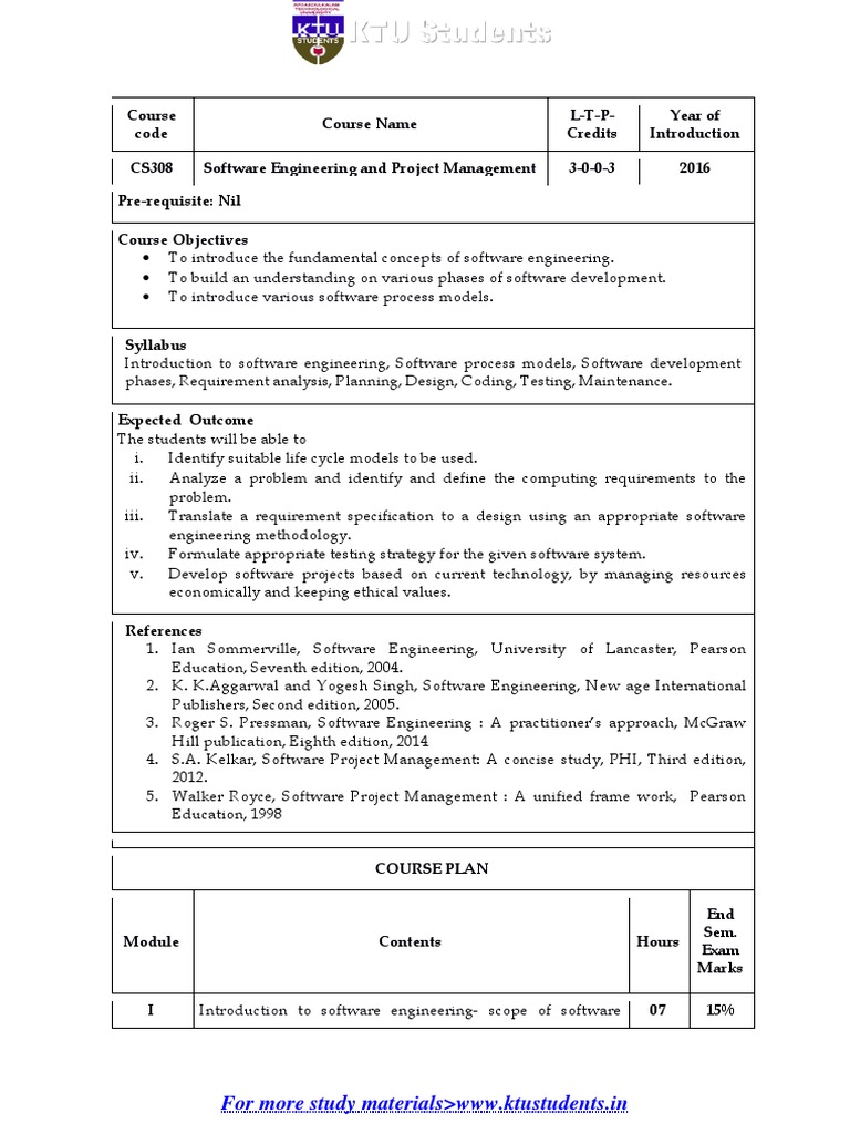 CS308 Software Engineering and Project Management | PDF | Software Engineering | Software