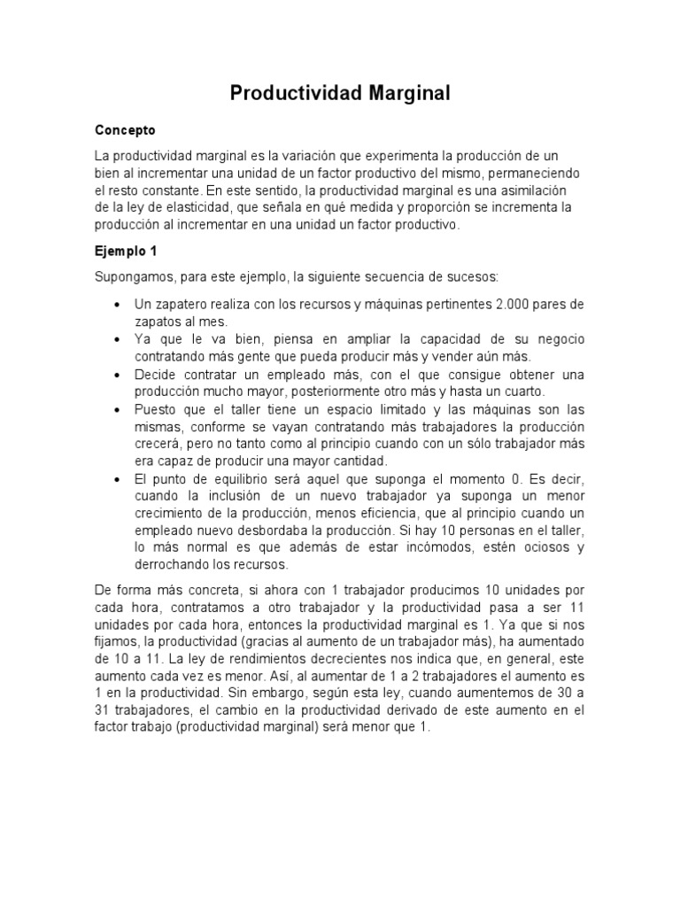 Productividad Marginal | PDF