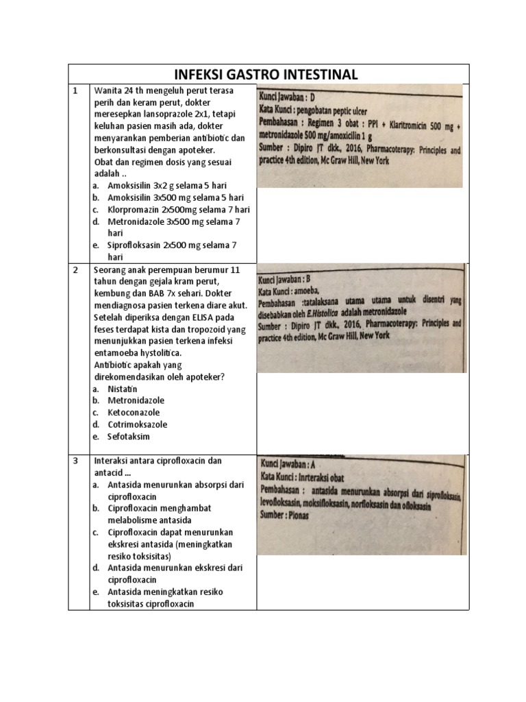 Soal GI Infeksi Dan Infeksi Parasit | PDF