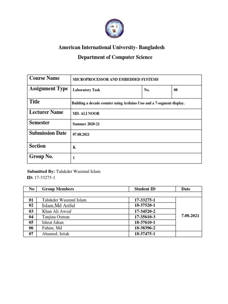 American International University-Bangladesh Department of Computer ...