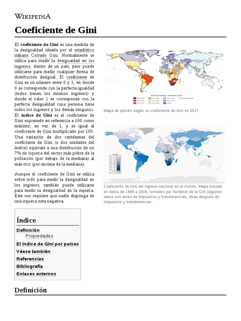 Coeficiente de Gini | PDF | Coeficiente GINI | Ciencias económicas