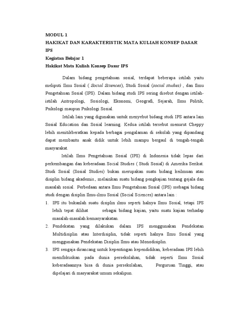 Resume Modul Konsep Dasar IPS | PDF