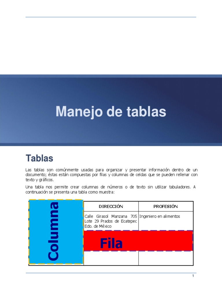 01 Manejo de Tablas. | PDF | Software | Informática