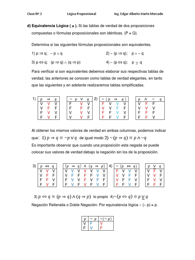Clase #2 | PDF | Proposición | Sintaxis (Lógica)