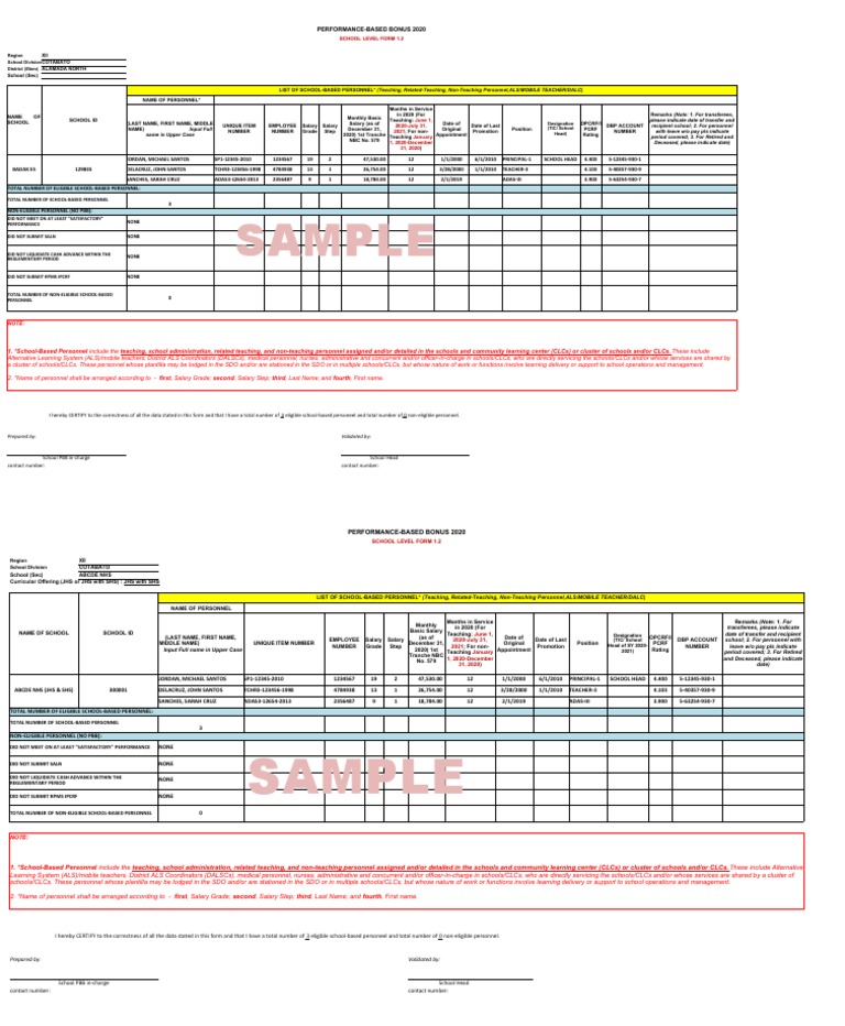 Pbb2020 Form 1.2 Template | PDF