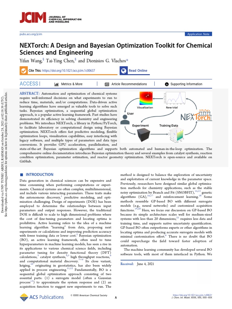 NEXTorch: A Design and Bayesian Optimization Toolkit For Chemical ...