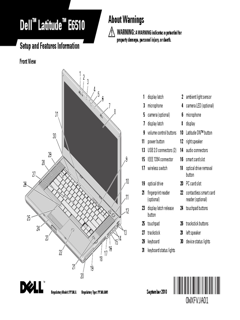 Latitude-E6510 - Setup Guide - En-Us | PDF | Usb | Electrical Connector