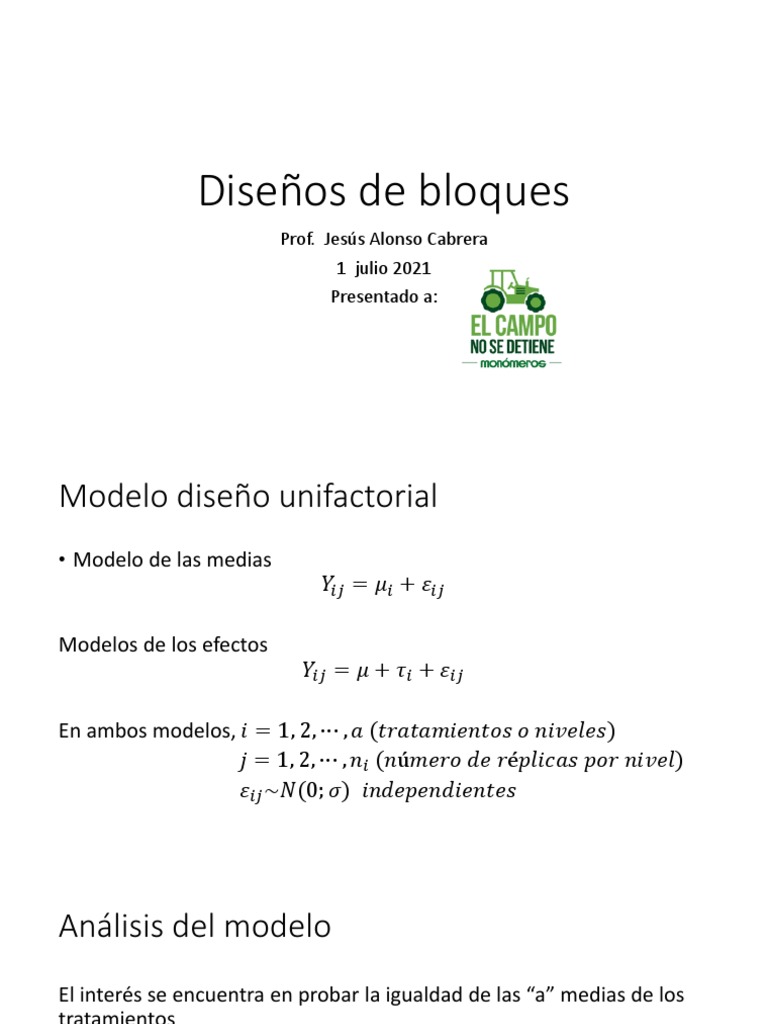 Diseño de BLOQUES | PDF | Experimentar | Análisis de variación