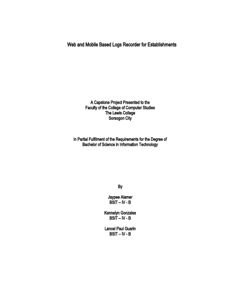 TLC - BSIT 2022 Capstone Project Template | PDF | Qr Code | Android ...