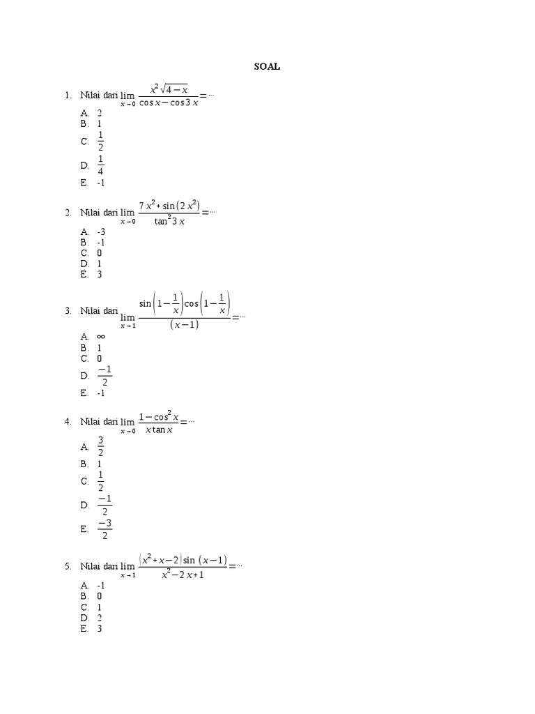 Pembahasan Limit Fungsi Matematika | PDF | Metode & Bahan Ajar