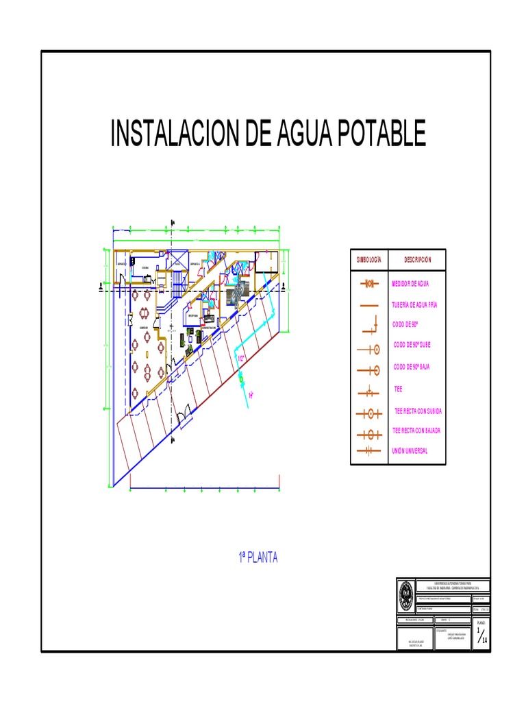 Plano de Instalación de Agua Potable | PDF