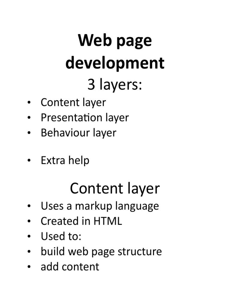 Web Page Development: 3 Layers | PDF