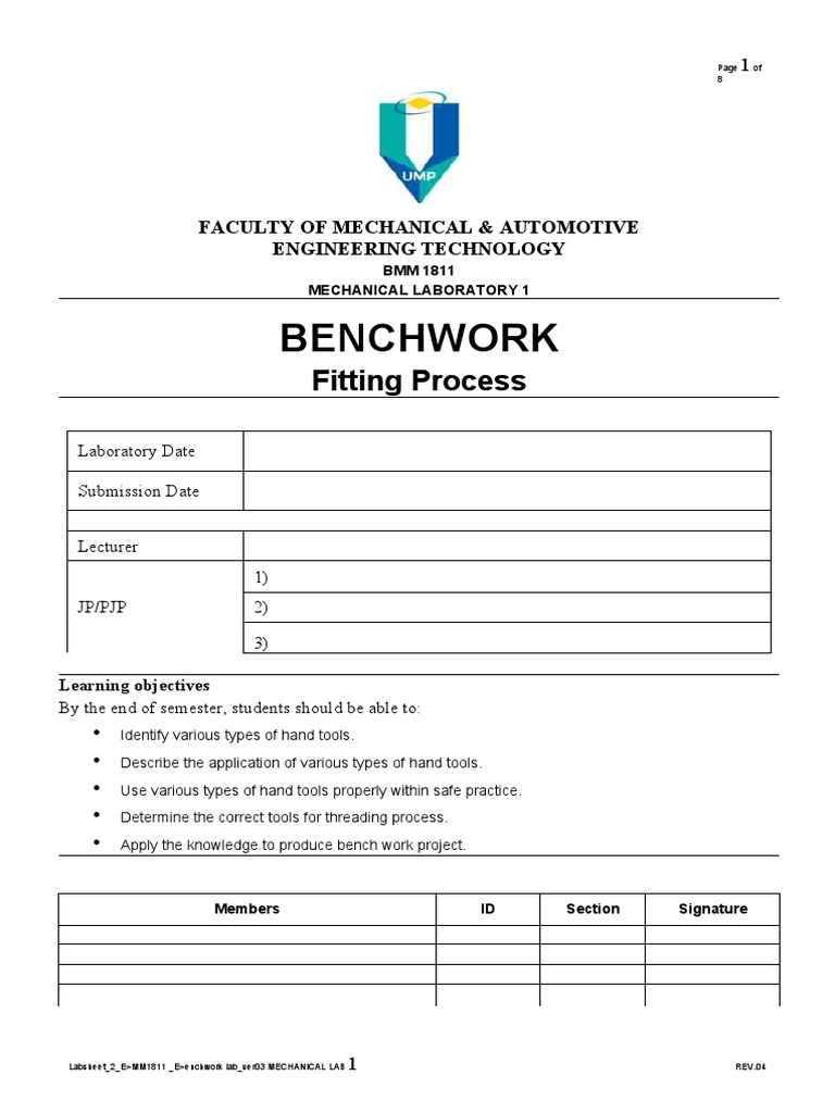 Benchwork: Fitting Process | PDF