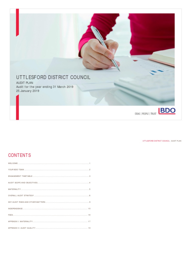 BDO Audit Plan and Program | PDF | Audit | Valuation (Finance)