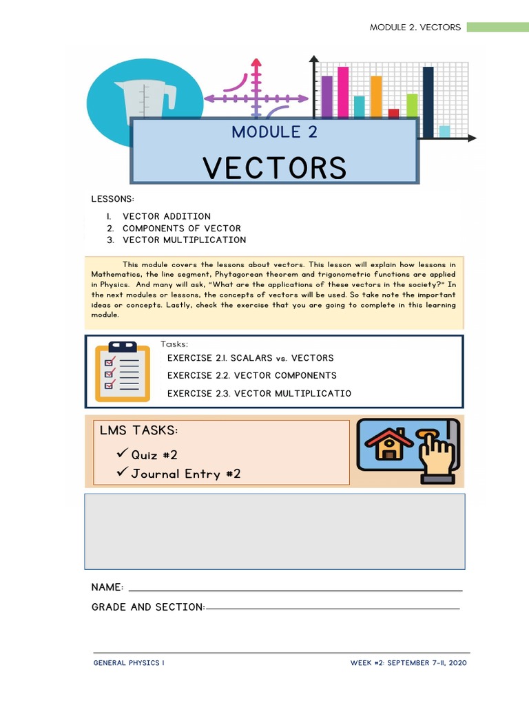 Vectors: Lms Tasks: Quiz #2 Journal Entry #2 | PDF | Euclidean Vector ...