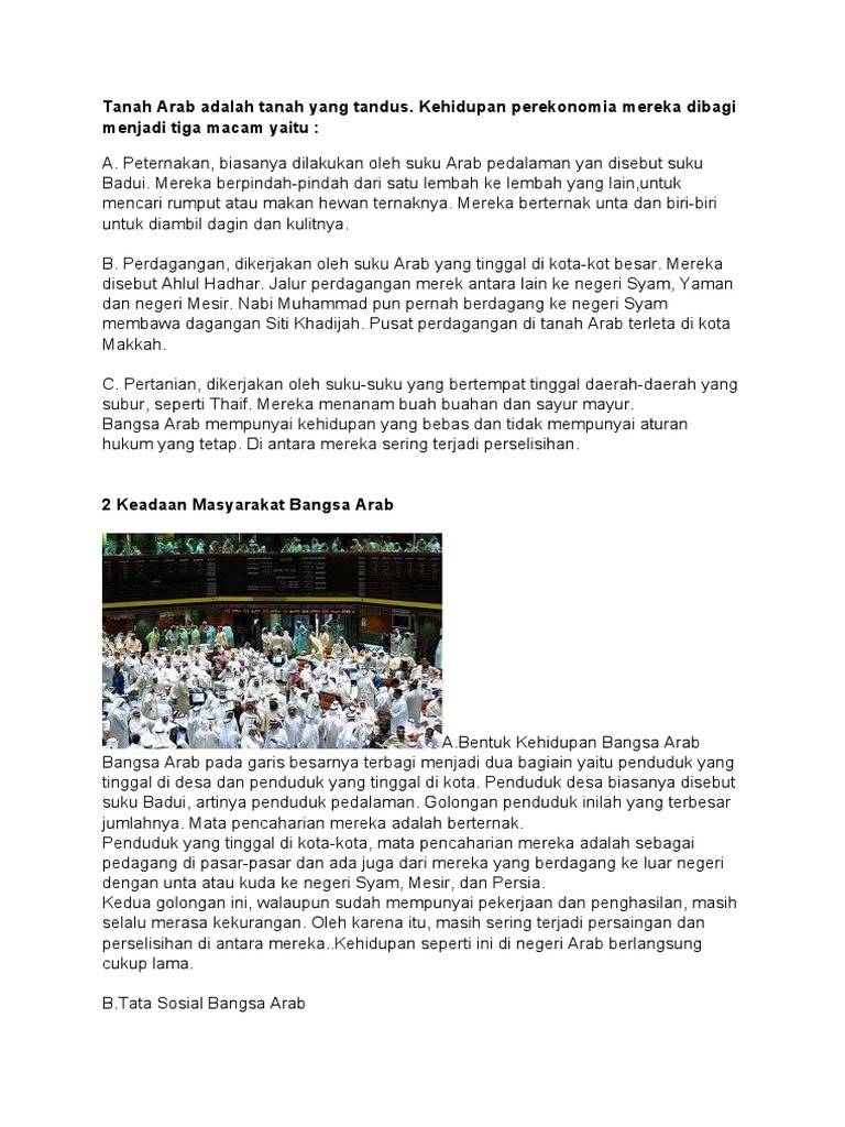 Tanah Arab Adalah Tanah Yang Tandus | PDF