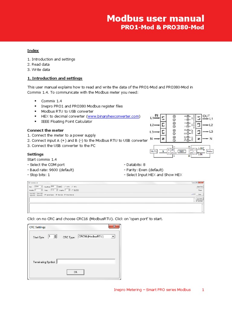 Modbus User Manual: PRO1-Mod & PRO380-Mod | Download Free PDF | Information Age | Computing